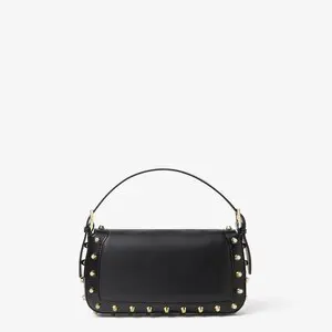 Fendi Baguette® 26424 Black Nappa Leather Bag With Studs